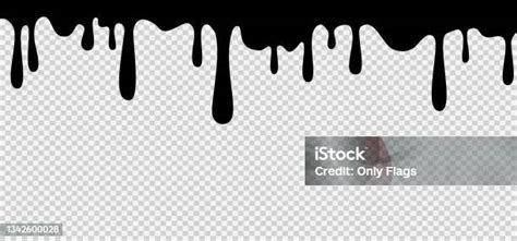 검은 점액 흐름 양식 상단 고립 된 Png 또는 투명 한 텍스처와 할로윈 파티 배경 텍스트에 대 한 빈 공간 포스터에 대 한 요소 템플릿 브로셔 온라인 광고 벡터 일러스트