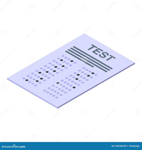 Isometric Standardized Test Sheet Illustration Stock Illustration
