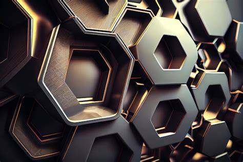 Premium Ai Image Abstract Background With Hexagons Generative Ai