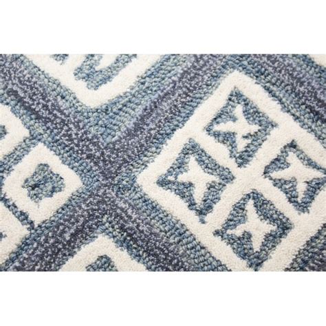 Bashian 4 X 6 Ft Wool Azure Indoor Geometric Moroccan Area Rug In The