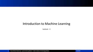Introduction To Machine Learning Part1 Pptx