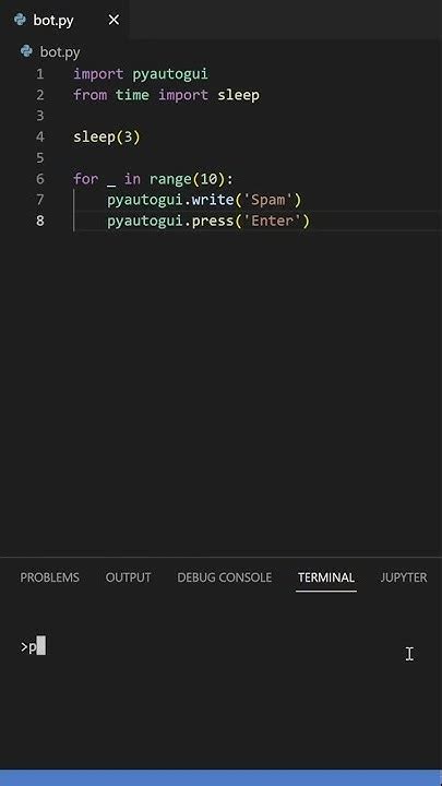 🔥 Spam Bot With Python And Pyautogui Wait Till The End 💥 Shorts Programming Python Coding