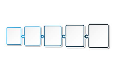 Horizontal Timeline Or Flowchart With Five Square Elements And Space For Data 24063148 Png
