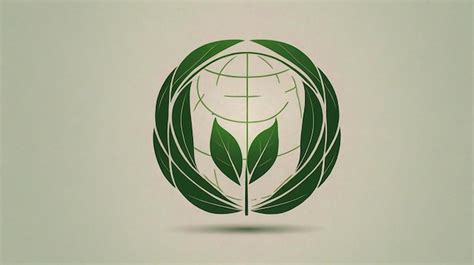 Leaf And Globe Logo Premium AI Generated Image