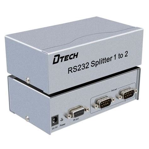 High Resolution DTECH High Quality Splitter 1x2 1 Input 2 Output 2 Port Rs232 Splitter Extender