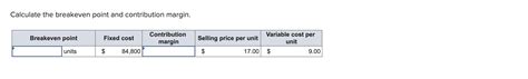 Solved Calculate The Breakeven Point And Contribution Chegg