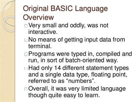 Basic Programming Language