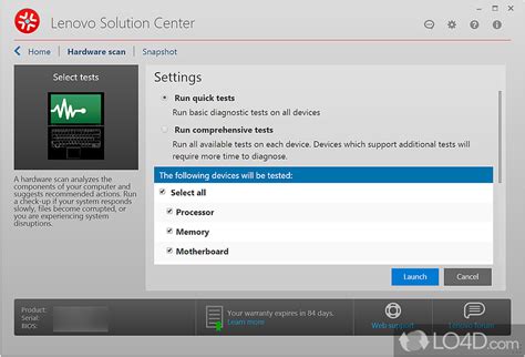 Lenovo Solution Center Screenshots