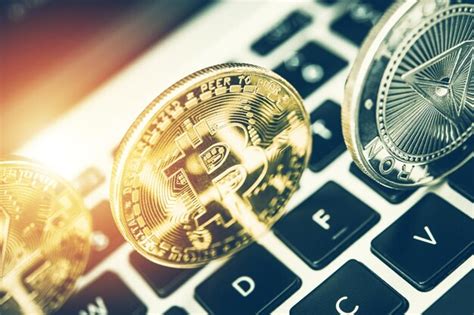 Premium Photo Image Of Crypto Currency On Computer Keyboard