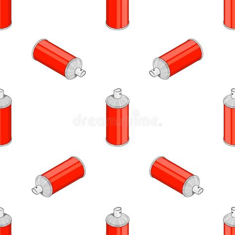 Cartoon Isometric Paint Can Seamless Pattern Set For Games Drawing Graffiti On The Walls Stock