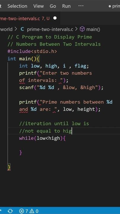 C Programming C Program To Display Prime Numbers Between Two