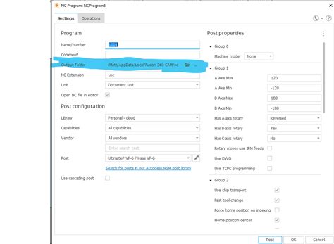 Please Fix Default Output Folder In Nc Program Autodesk Community