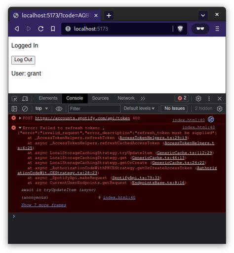 access token not set correctly after redirect · issue 47 · spotify