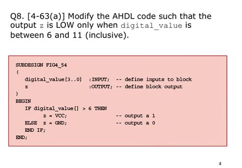Solved Q8 4 63a Modify The Ahdl Code Such That The
