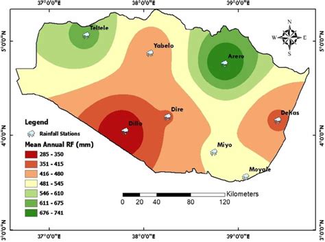 Spatial Distribution Of Mean Annual Rainfall 1981 2018 Download