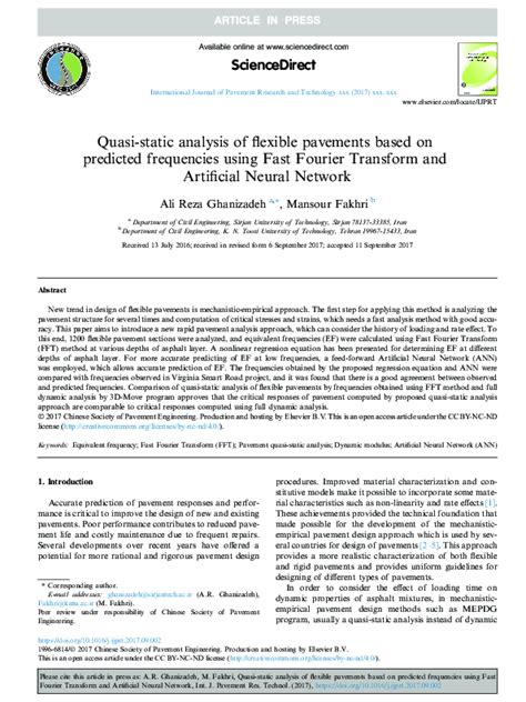 Pdf Quasi Static Analysis Of Flexible Pavements Based On Predicted