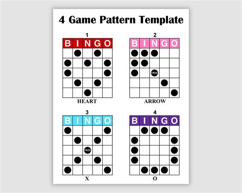 Editable Bingo Pattern Program Flyer Easily Create Your Own 4 Game Patterns Using My Editable
