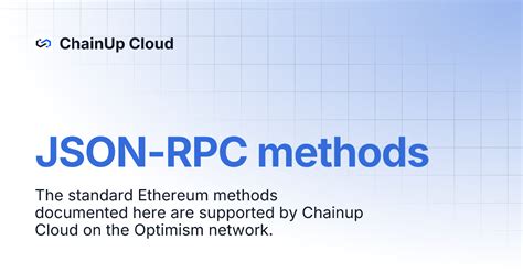 Json Rpc Methods Chainup Cloud
