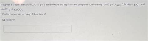 Solved Suppose A G Sample Of A NaCl And KCl Mixture Chegg