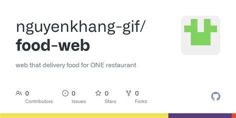 GitHub Nguyenkhang Food Web Web That Delivery Food For ONE Restaurant
