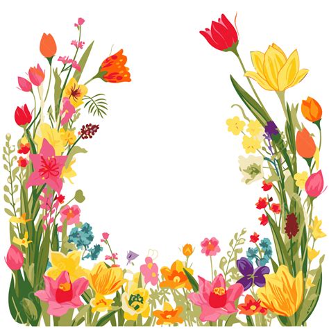 Image Spring Flower Border Clip Art Black And White Clip Art