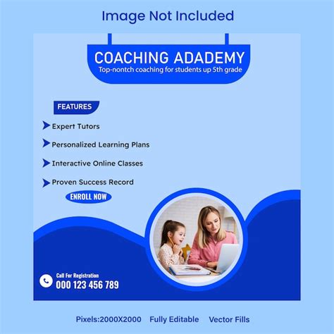 Coaching Academy Social Media Poster And Web Banner Template Premium