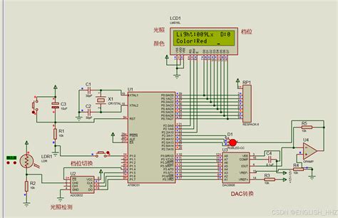1965、基于51单片机的光控灯（三色灯，da）proteus仿真程序原理图流程图元器件清单）三色灯元件proteus Csdn博客