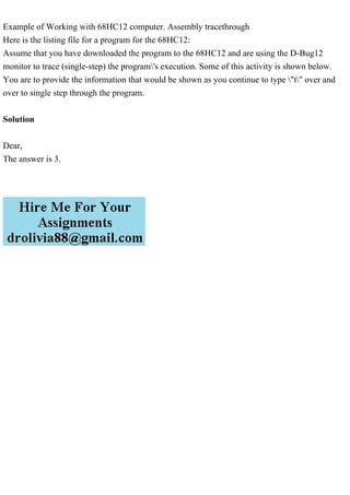 Example Of Working With HC Computer Assembly TracethroughHere Pdf