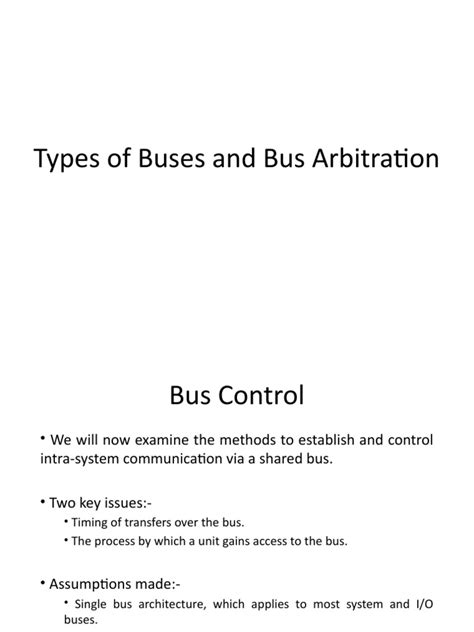 Types Of Buses And Bus Arbitration 3 Pdf Input Output Telecommunications
