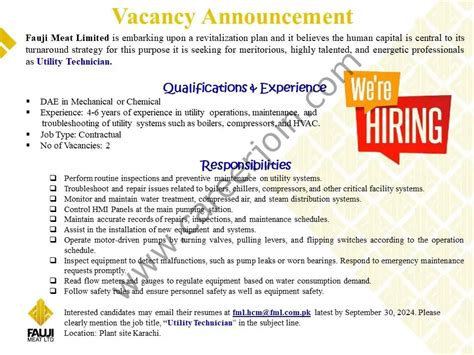 Fauji Meat Limited Fml Jobs September 2024