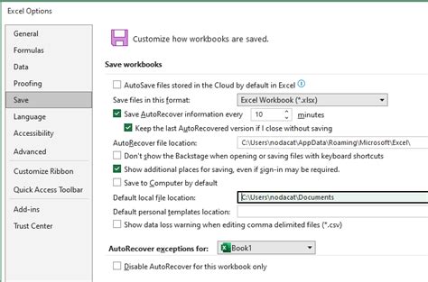 excel is saving every excel i make by default to a file that causes the