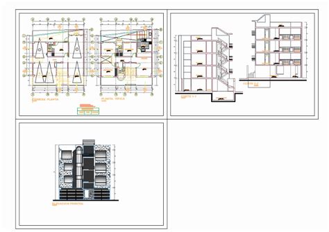 Plano Arquitectonico Edificio 5 Niveles 6342 Kb Bibliocad 1000x751