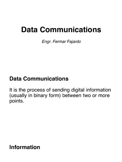 Data Communications Pre Lecture Version Pdf