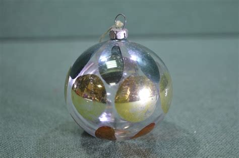 Купить Елочная новогодняя игрушка Шар шарик Стекло Техника Глинка СССР в интернет