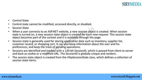 Managing State In Asp Net