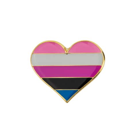 Genderfluid Pride Heart Enamel Pin Pridemode Pride Mode