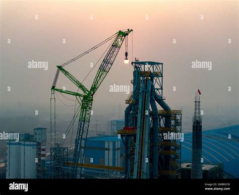 Huaian China January 12 2024 Workers Work At The Construction