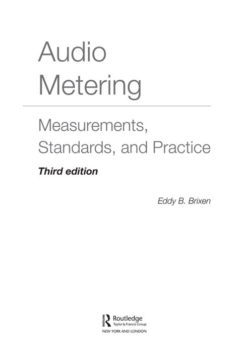 Title Audio Metering 3rd Edition Book