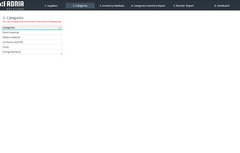 Adnia Excel Inventory Template Adnia Solutions Excel Templates