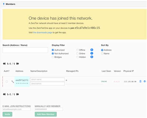 ZeroTier VPN Byodr Docs