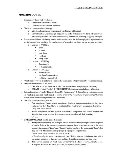 Caa3 Theory Morphology Ub Pdf Morphology Linguistics Word