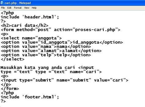Database Program Mysql Manipulasi Data Dengan Php