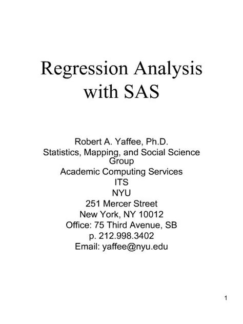 Ppt Regression Analysis With Sas Powerpoint Presentation Free