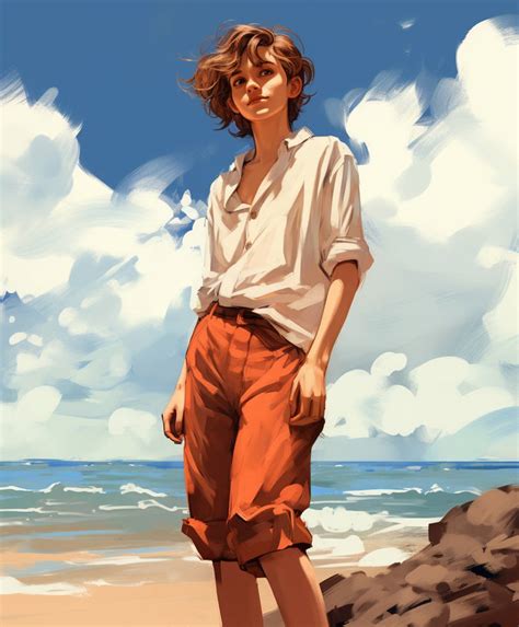 Feminine Teen Boy On The Beach By Onyxevernight On Deviantart
