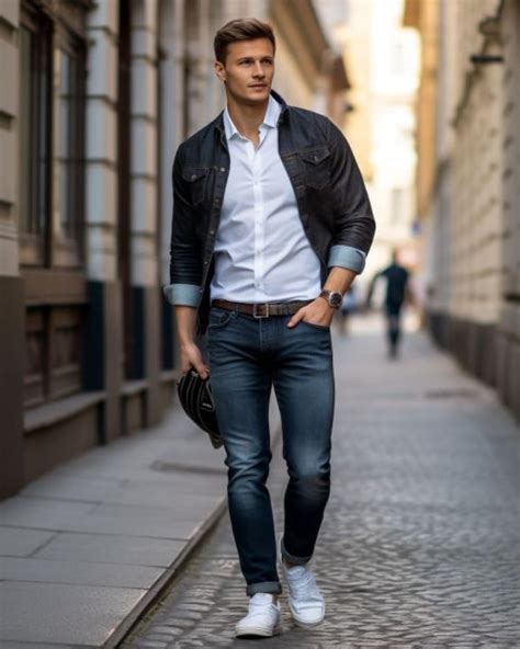 Outfits De Jeans Azules Para Hombre Hockerty