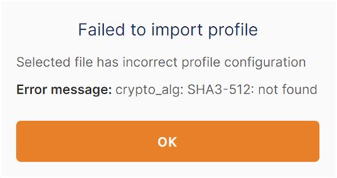 Vpn OpenVPN Connect Incorrect Profile Configuration Error Message Crypto Alg SHA Not