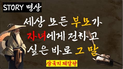 자녀에게 꼭 전하고 싶은 바로 그 말삼국지 제갈량 전쟁중에 아들에게 남긴 편지고전해설명상나이들기전후회없는인생엄마 아빠