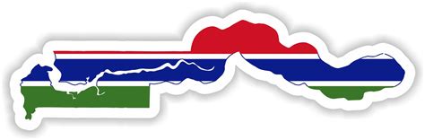 Gambia Map Sticker Flag For Laptop Book Fridge Guitar Etsy