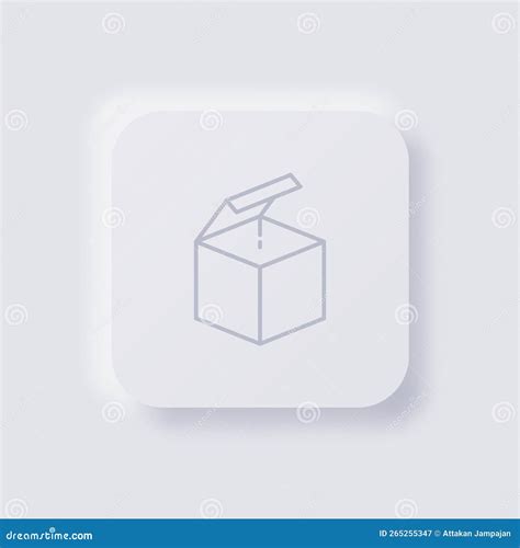 Box Icon White Neumorphism Soft Ui Design For Web Design Stock Vector