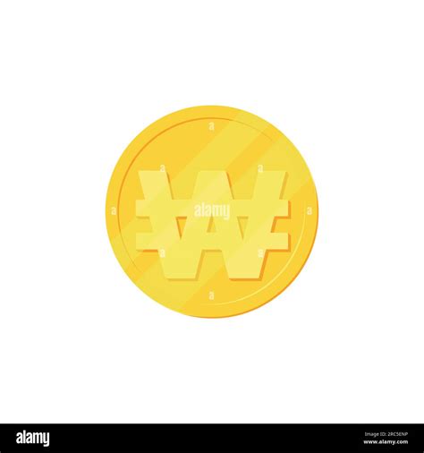 Golden South Korean Won Coin Isolated On White Background South Korea Stock Vector Image And Art